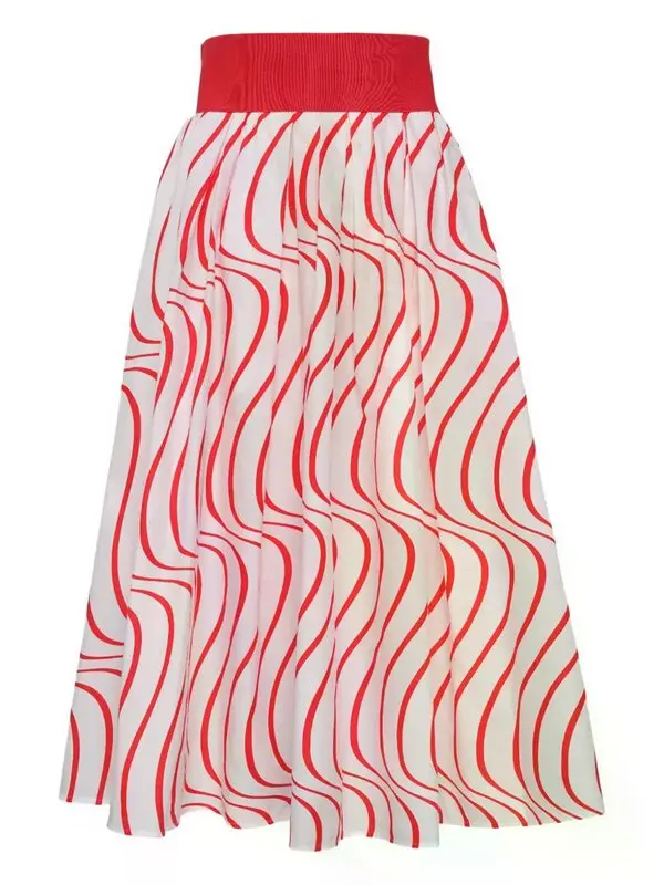 MSGM Wave-print Pleated Skirt