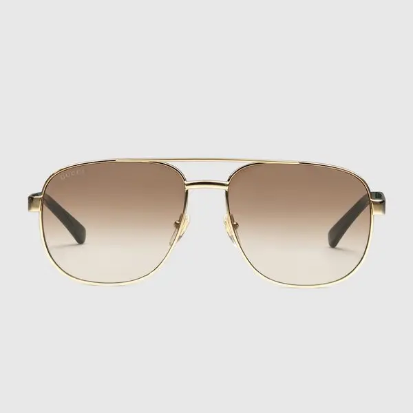 Gucci Navigator Frame Sunglasses - Gold