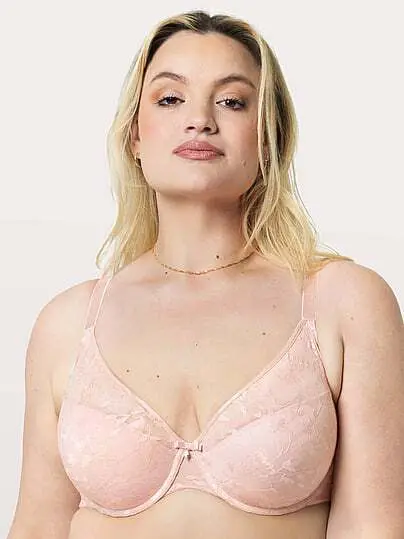 Victoria's Secret Curvy Couture No-show Lace T-shirt Bra - Pink