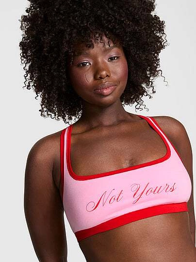 Pink Cotton Unlined Racerback Bralette - Pink