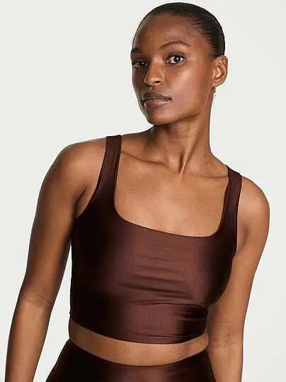 Victoria's Secret Vsx Glossytechâ¢ Square-neck Bra Top - Brown
