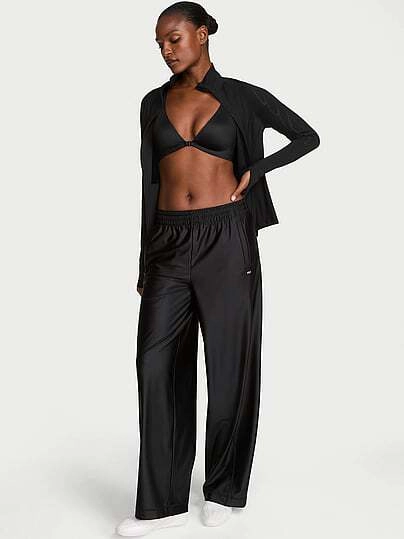 Victoria's Secret Vsx Glossytech™ Wide-leg Pant - Black