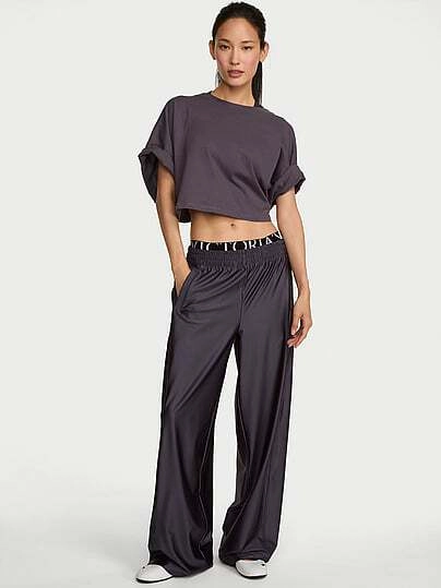 Victoria's Secret Vsx Glossytech™ Wide-leg Pant - Grey