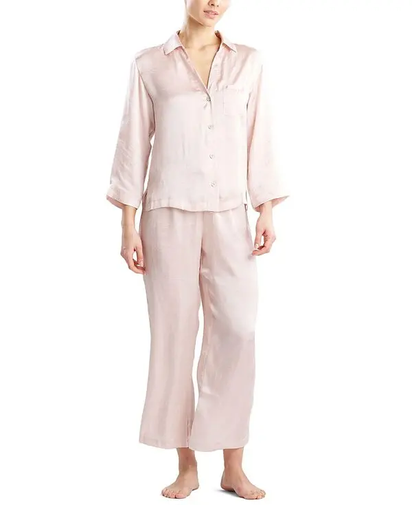 Natori Ashley Icon Notch Top And Pant Pj Set - Shell Pink