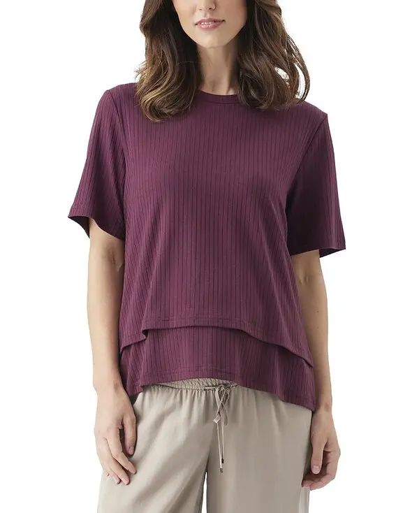 RIPE MATERNITY Rib Nursing Top - Maroon