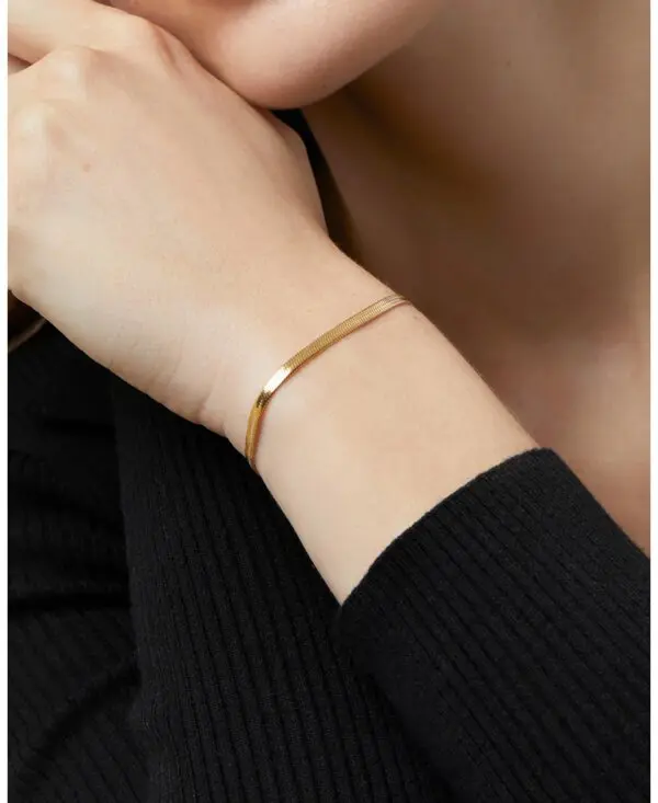 ANA LUISA Stainless Steel Atlas Herringbone Bracelet