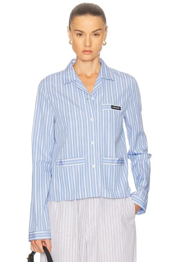 Miu Miu Cotton Button-up Top