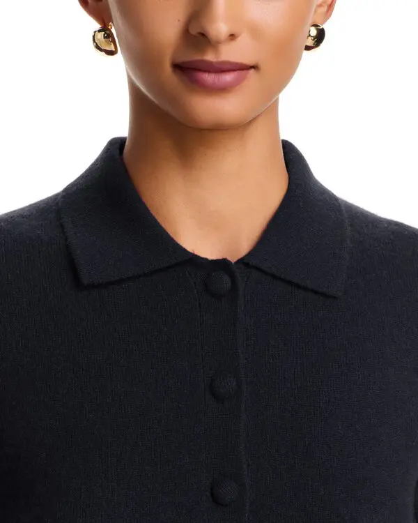 Aqua 100% Cashmere Polo Sweater
