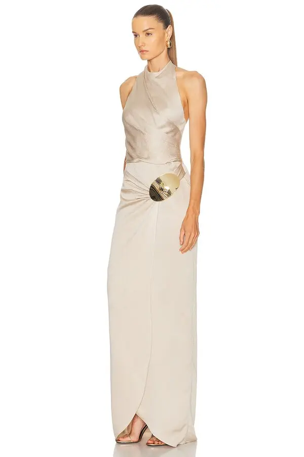 Silvia Tcherassi Davinia Halterneck Dress - Beige