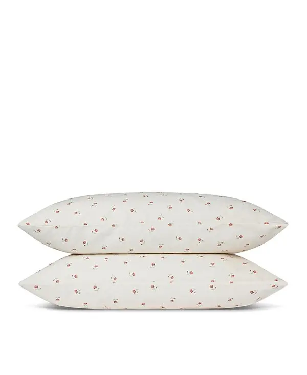 PIGLET IN BED Posy Bud Linen Blend Pillowcase Pair - Pearl
