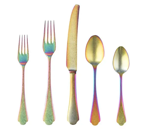 MEPRA 5pc Dolce Vita Pewter Rainbow Flatware Se T - One-color