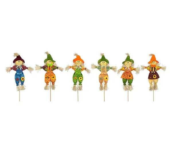 NORTHLIGHT Scarecrow Fall Harvest Picks 24' Set Of 6 - One-color