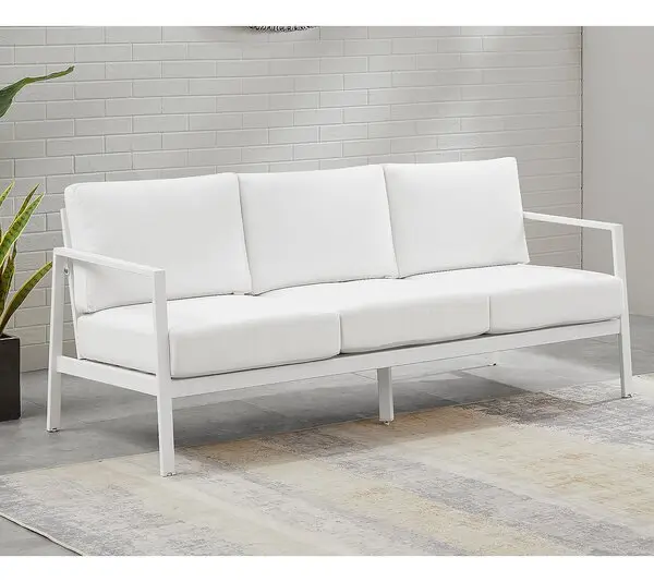 LINON Home Holland Aluminum 3 Seater Sofa - One-color