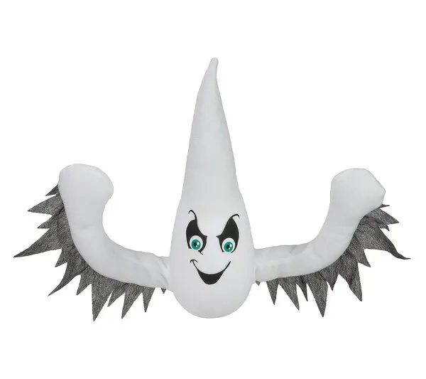 NORTHLIGHT 12' Ghoulish Ghost 3-d Halloween Win Ow Decoration - One-color