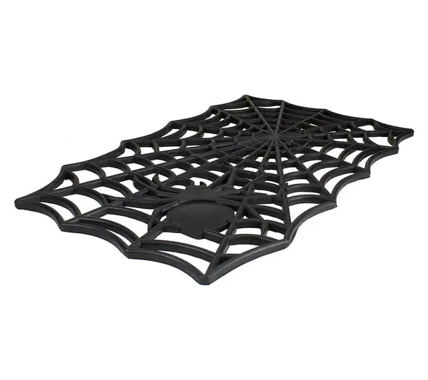 NORTHLIGHT Spider Web Rectangular Halloween Doo Mat