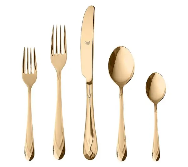 MEPRA 5-piece Diamante Flatware Set- Gold - One-color