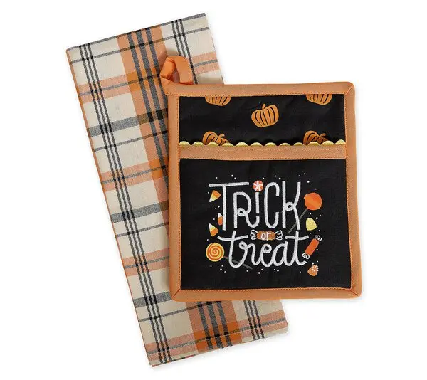 DESIGN IMPORTS 2pc Trick Or Treat Potholder And Towel Set - One-color
