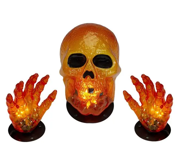NORTHLIGHT 8.5' Skull & Hands Yard Halloween De Or 4ft - One-color
