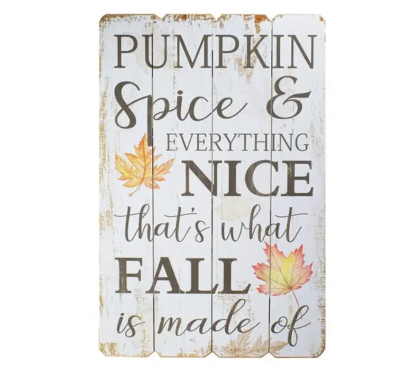 NORTHLIGHT Pumpkin Spice Fall Wooden Wall Sign 3.5 - One-color
