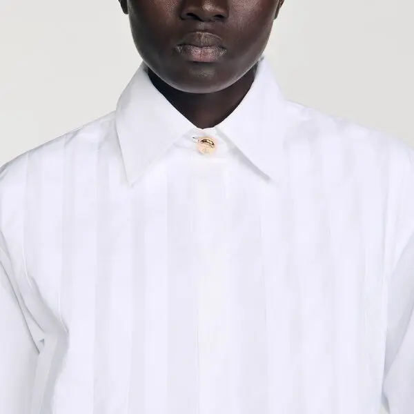 Sandro Pleated Cropped Shirt