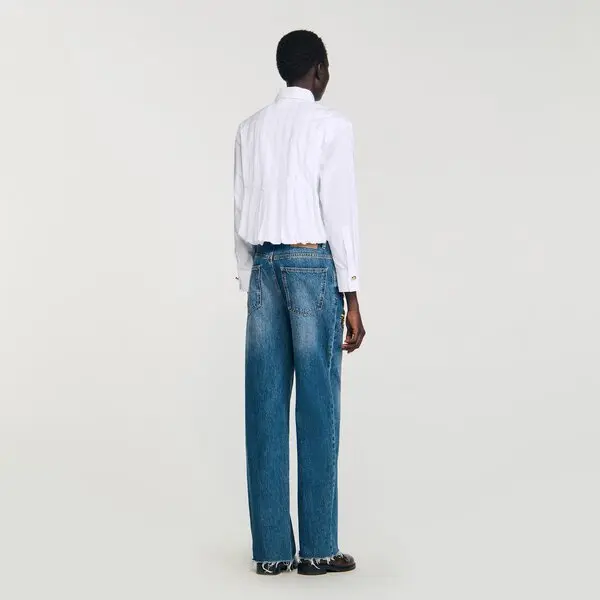 Sandro Pleated Cropped Shirt