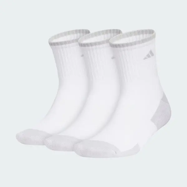 Adidas Cushioned Mid-crew Socks 3 Pack - White / Clear Onix
