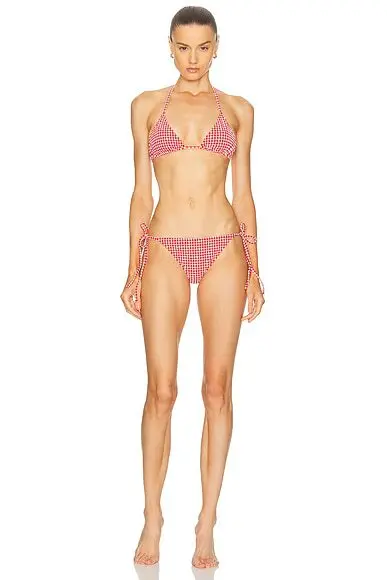 Hunza G Sabrina Bikini Set - Red Gingham