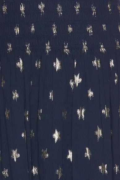 LoveShackFancy Hillaria Dress With Metallic Star Print