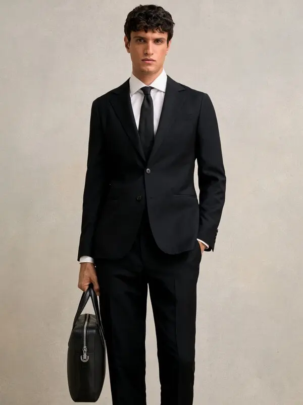 REISS Carlos Micro-grain Leather Briefcase