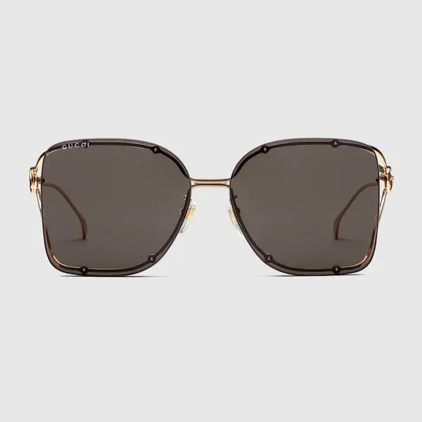 Gucci Square Frame Sunglasses - Gold