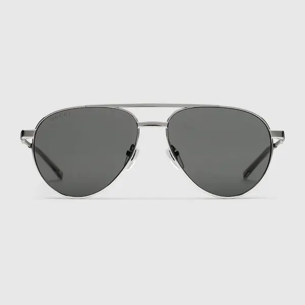Gucci Aviator Frame Sunglasses - Silver