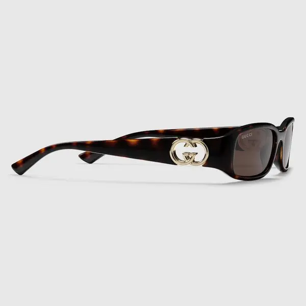 Gucci Rectangular Frame Sunglasses - Brown