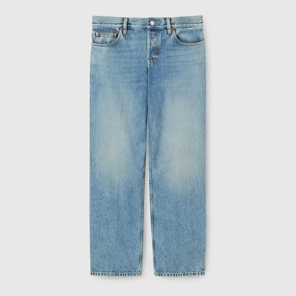 Gucci Straight Fit Denim Pants - Blue
