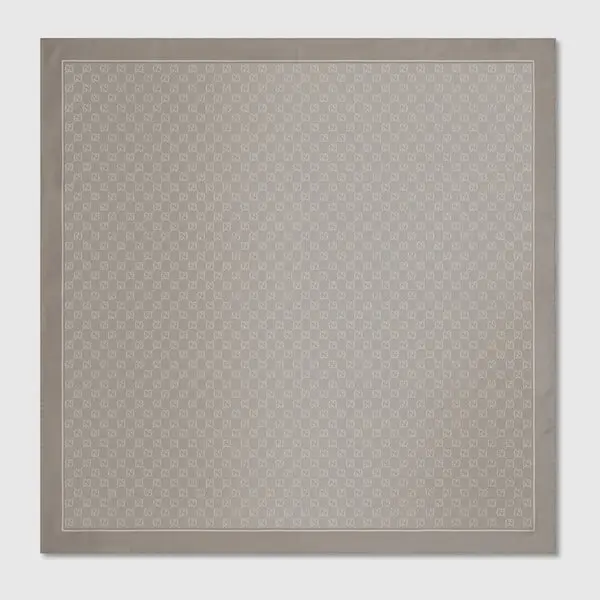 Gucci Laminated Printed Silk Twill Carr - Grey