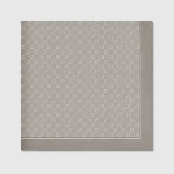 Gucci Laminated Printed Silk Twill Carr - Grey