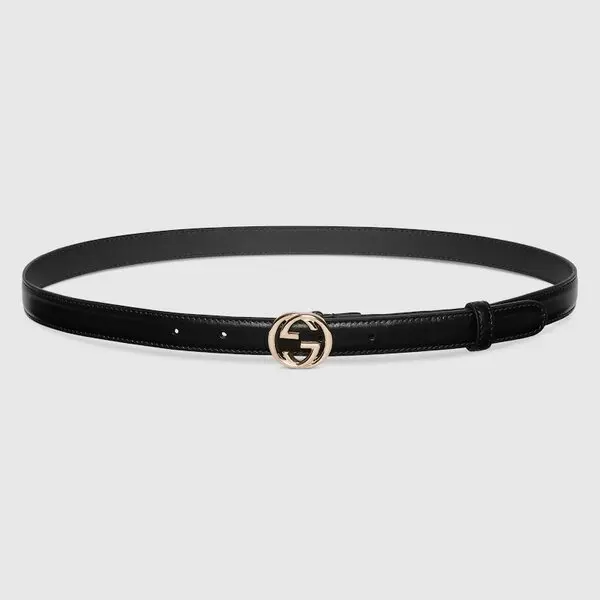 Gucci Belt With Interlocking G Buckle - Black