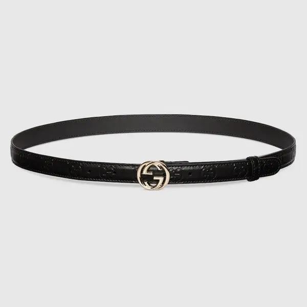 Gucci Belt With Interlocking G Buckle - Black
