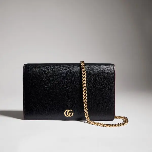 Gucci Gg Marmont Wallet On Chain Leather - Black