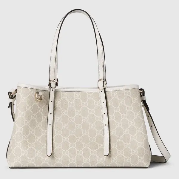 Gucci Gg Emblem Medium Tote - Beige
