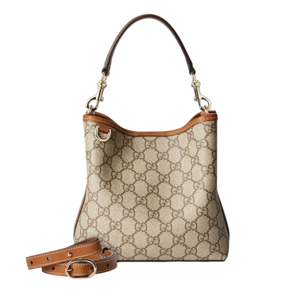 Gucci Gg Emblem Small Bucket Bag Gg Canvas - Beige