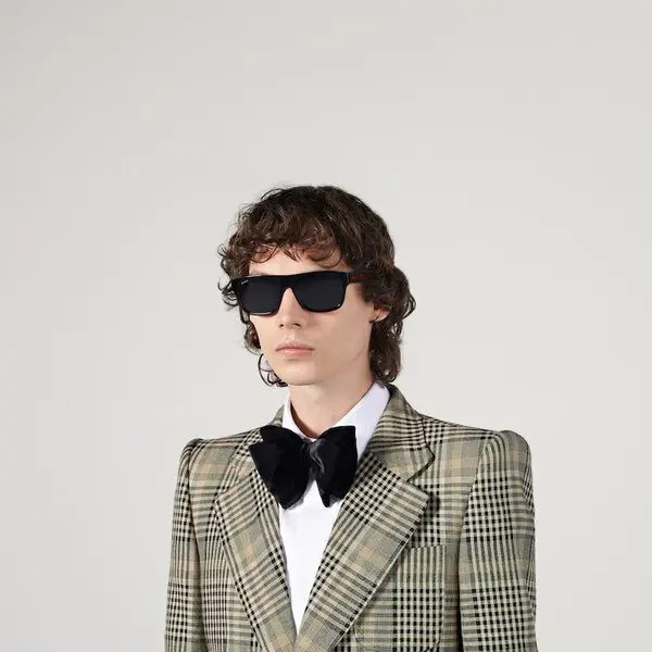 Gucci Rectangular Frame Sunglasses - Black