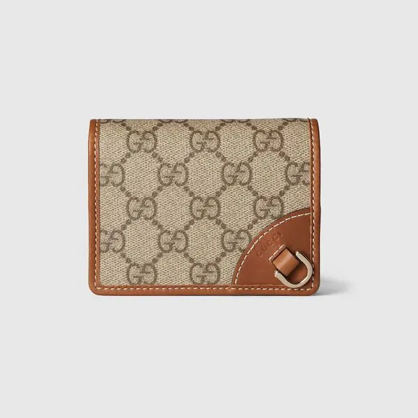Gucci Gg Emblem Small Wallet Gg Canvas - Beige