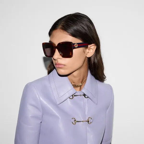 Gucci Square Frame Sunglasses - Brown