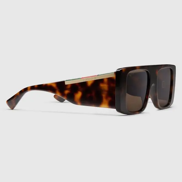 Gucci Rectangular Frame Sunglasses - Brown