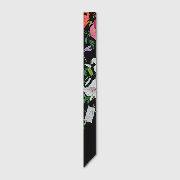 Gucci Printed Silk Twill Ribbon - Black