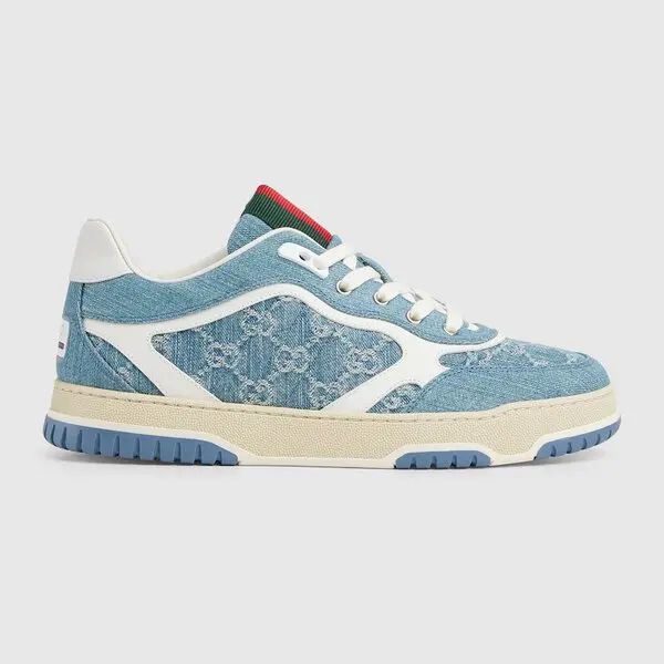 Gucci Re-web Gg Denim Sneakers - Blue