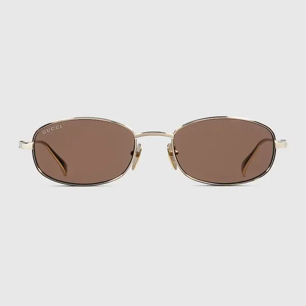Gucci Oval Frame Sunglasses - Gold