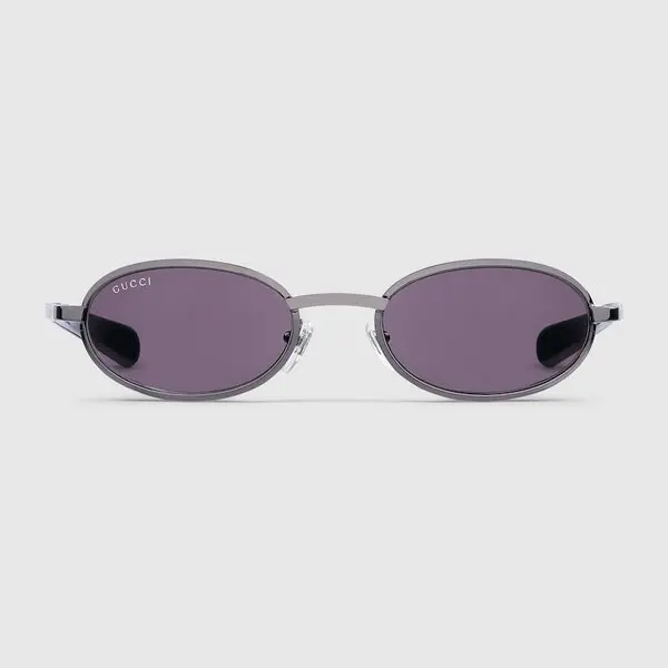 Gucci Oval Frame Sunglasses - Silver