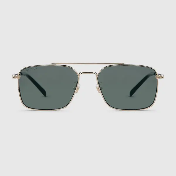 Gucci Specialized Fit Rectangular Sunglasses - Gold