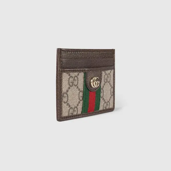 Gucci Ophidia Card Case Gg Canvas - Beige